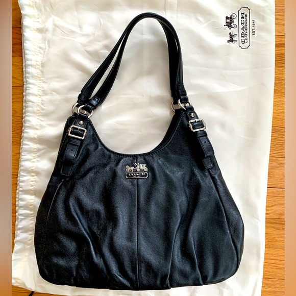 Coach | Bags | Coach Madison Maggie Sn G1681653 Black Leather Mint ...